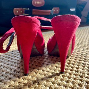 Miu Miu | Shoes | Vintage Miu Miu 65 Red Suede Heels | Poshmark